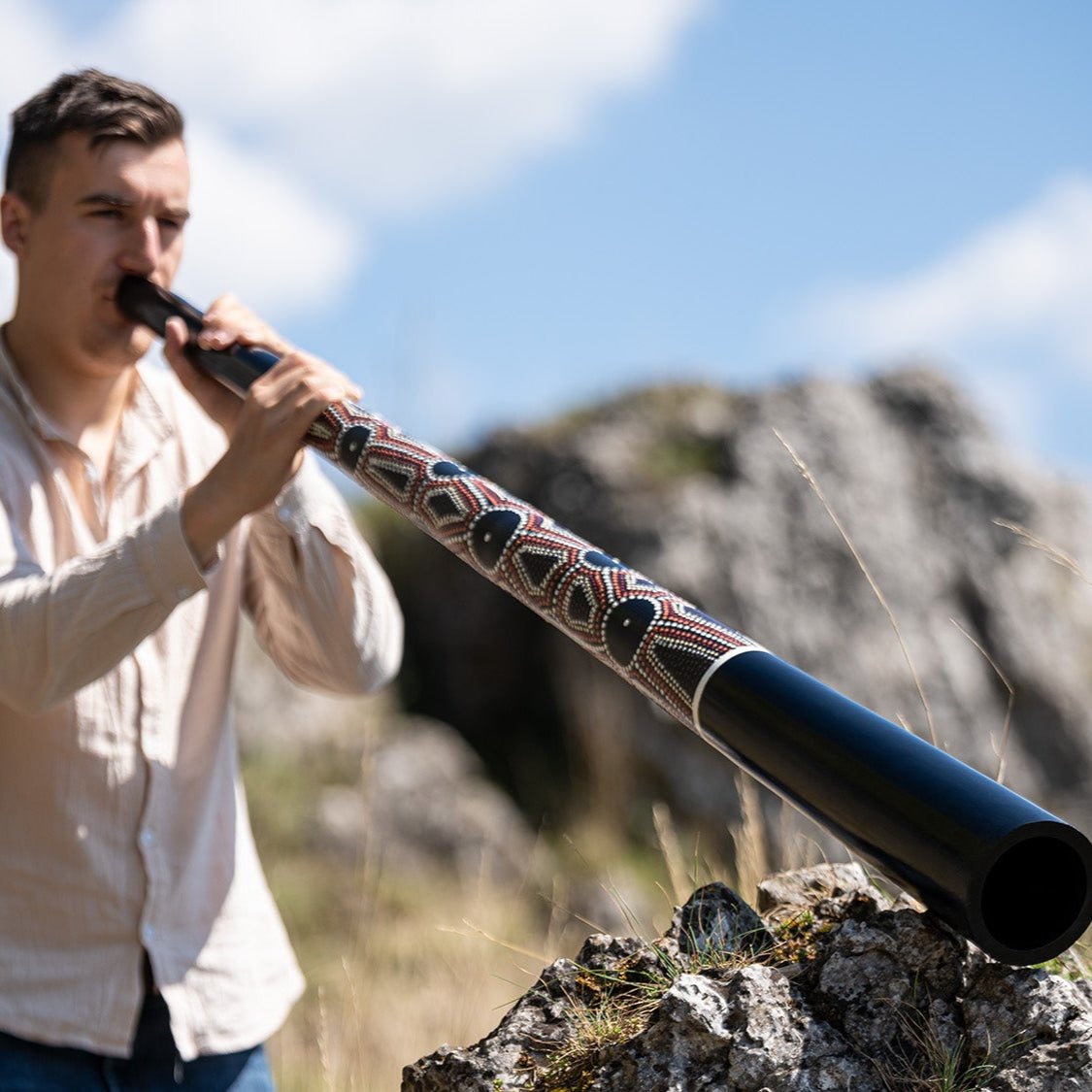 Pro Sliced Didgeridoo Dot Painted Mahogany - Note E Sacral Chakra ...
